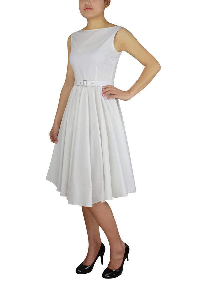 Solid Belted Flared Dress – Mode Mundo