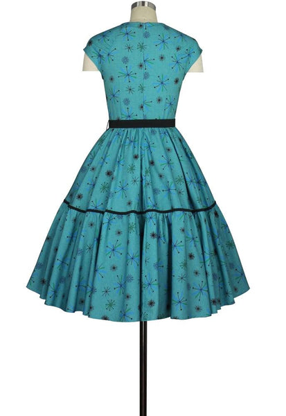 Cap Sleeve Retro Print Hidden Pocket Dress – Mode Mundo