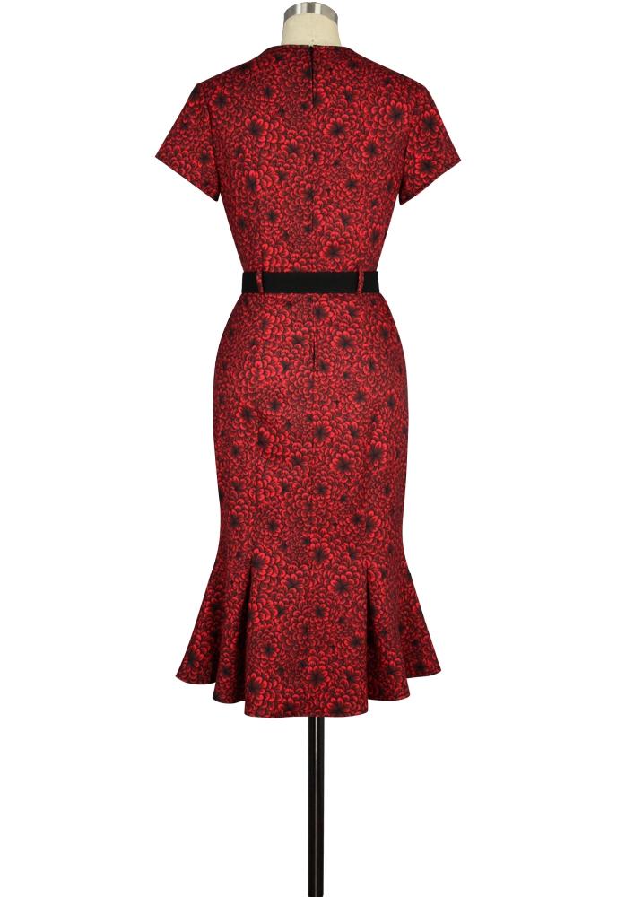 Fishtail Flared Pencil Dress – Mode Mundo