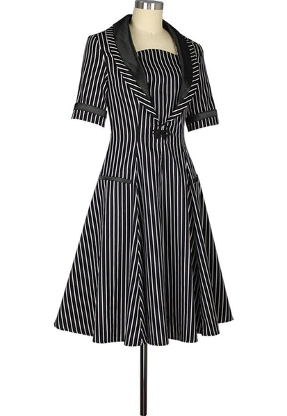 Tuxedo Print Dress – Mode Mundo